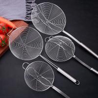 China Stainless Steel Spider Strainer Skimmer Ladle 15.5 Inch 5.4 Inch Bowl for Frying for sale