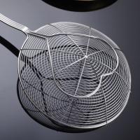 China Stainless Steel Spider Strainer Skimmer Ladle 15.5 Inch 5.4 Inch Bowl for Frying for sale