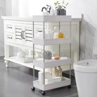 China Large detachable Bulk Kitchen Supplies Rolling Utility Cart Storage Rack Shelves for sale