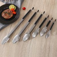 China Stainless Steel Kitchen Tongs Set 9 Inch 12 Inch Non Slip Silicone Handle Locking for sale