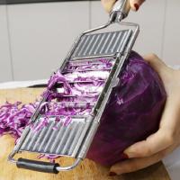 China Multi Purpose Handheld Vegetable Cutter Stainless Steel Slicer Grater 32.2cm 3 Blades for sale