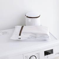 China White Nylon Filter Mesh Microfiber Laundry Wash Bag 60x80cm for Delicates Protection for sale