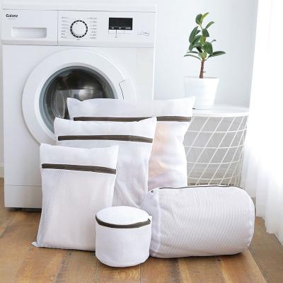 China White Nylon Filter Mesh Microfiber Laundry Wash Bag 60x80cm for Delicates Protection for sale