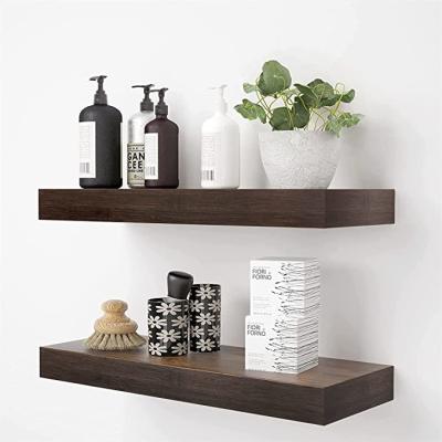 China Floating Wall Mounted Wooden Shelves 60cm Solid Paulownia Storage Shelf for Bedroom Living Room Kitchen for sale