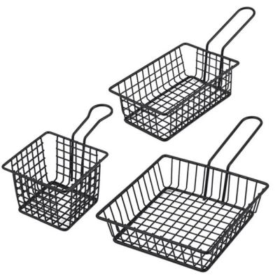 China Stainless Steel Deep Fry Basket 3 Sizes 148g 166g for Restaurant Kitchen for sale