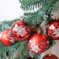 China Plastic Painted Christmas Ornament Ball 6cm 8cm Gold Red Silver Shatterproof for sale