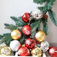 China Plastic Painted Christmas Ornament Ball 6cm 8cm Gold Red Silver Shatterproof for sale
