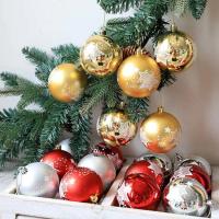 China Plastic Painted Christmas Ornament Ball 6cm 8cm Gold Red Silver Shatterproof for sale