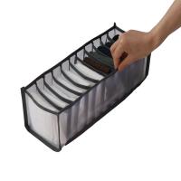 China Foldable Underwear Storage Box 6 7 11 Grid Nylon Bra Panty Organizer for Closet for sale