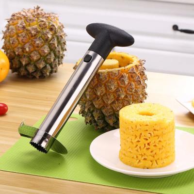 China Stainless Steel Pineapple Corer Slicer Tool 7 Inch Detachable Handle Fruit Cutter for sale