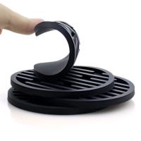China Black Silicone Drink Coasters 10cm Heat Resistant 230C Cup Mats for Bar Car Coffee Mug Beer for sale