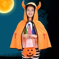 China Nonwoven Halloween Pumpkin Candy Bucket Trick or Treat Bag 20x13 cm Orange for sale