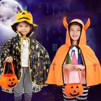 China Nonwoven Halloween Pumpkin Candy Bucket Trick or Treat Bag 20x13 cm Orange for sale