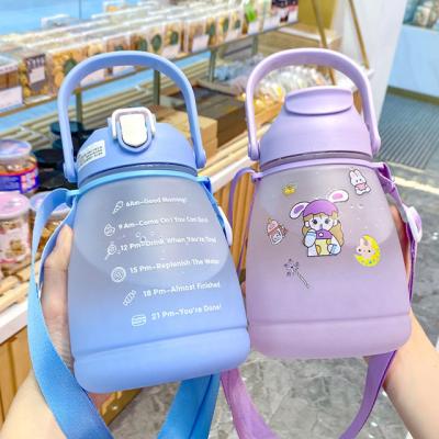 China BPA Free Large Plastic Water Bottle 1300ml Outdoor Custom Drinking Cups with Rope for sale