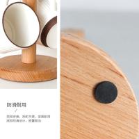 China Wooden Coffee Mug Rack Countertop Tree with 6 Hooks Natural Beech Storage Holder for sale