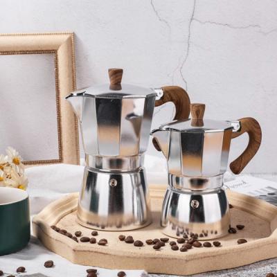 China Aluminum Moka Stovetop Espresso Coffee Maker 150ml 300ml 3 6 Cup Percolator Pot for sale