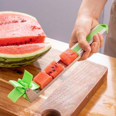 China Stainless Steel Watermelon Slicer Cutter 2CM Cube Kitchen Gadget 30cm for sale