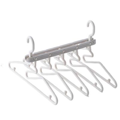 China Space Saving Plastic Folding Hanger Drying Rack for Clothes 5 Layer 29.5cm for sale