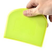 China Food Safe PE Plastic Dough Scraper Cutter 12x9.5cm White Green for sale