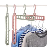 China Folding Rotating Plastic Clothes Hangers 360 Degree Anti Skid Space Saving Closet Organizer 9 Garment Capacity for sale