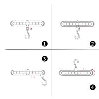 China Folding Rotating Plastic Clothes Hangers 360 Degree Anti Skid Space Saving Closet Organizer 9 Garment Capacity for sale