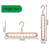 China Folding Rotating Plastic Clothes Hangers 360 Degree Anti Skid Space Saving Closet Organizer 9 Garment Capacity for sale