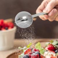 China Stainless Steel Flour Duster Shaker 7 inch Spring Operated Baking Tool for Sugar Cocoa Powder for sale