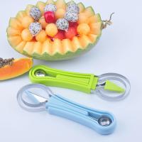 China 4-in-1 Stainless Steel Fruit Carving Knife Set with Melon Baller and Seed Remover 2 Size Scoopers for sale