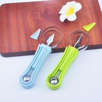 China 4-in-1 Stainless Steel Fruit Carving Knife Set with Melon Baller and Seed Remover 2 Size Scoopers for sale