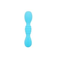 China Silicone Rainbow Chew Spoon for Babies Toddlers 11.5cm Food Grade BPA Free for sale