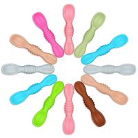 China Silicone Rainbow Chew Spoon for Babies Toddlers 11.5cm Food Grade BPA Free for sale