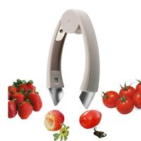 China Stainless Steel Fruit Vegetable Corer Strawberry Huller Stem Remover 12.2 cm for sale