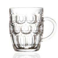China Large Plastic Custom Drinking Cups Dimple Stein Beer Mugs with Handle 20oz for sale