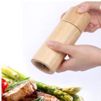 China Rubber Wood Pepper Grinder 5.2x15cm Ceramic Spice Mill for Salt and Pepper for sale