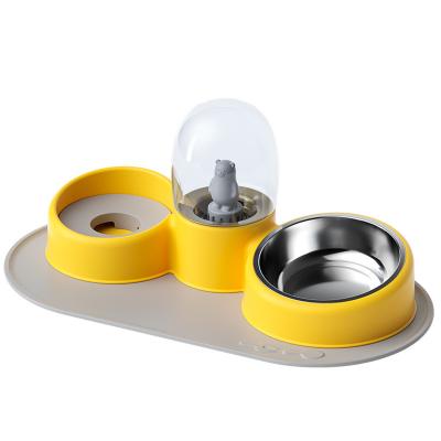 China Stainless Steel Automatic Pet Water Dispenser Feeder 2-in-1 Bowl for Dogs Cats 800ml for sale