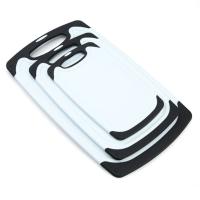 China BPA Free Plastic Cutting Board Set 3 Sizes with Juice Grooves and Easy Grip Handles 676g for sale