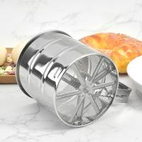 China Stainless Steel Flour Sifter 5 Cup Capacity Fine Mesh Hand Held Baking Sieve for sale