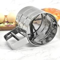 China Stainless Steel Flour Sifter 5 Cup Capacity Fine Mesh Hand Held Baking Sieve for sale