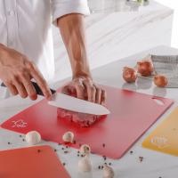 China 4 Pack Flexible Plastic Cutting Board Mats 37.5x30cm BPA Free with Food Icons for sale