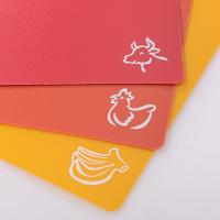 China 4 Pack Flexible Plastic Cutting Board Mats 37.5x30cm BPA Free with Food Icons for sale