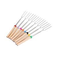 China Stainless Steel BBQ Skewers Marshmallow Roasting Sticks 1.18 Inch Prongs Telescopic for sale
