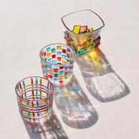 China Handmade Lead-Free Crystal Whiskey Glass 270ml Colorful Mosaic Espresso Cup for sale