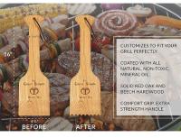 China Natural Wood BBQ Grill Scraper Bristle Free Oak Cleaning Tool 10 Inch for sale