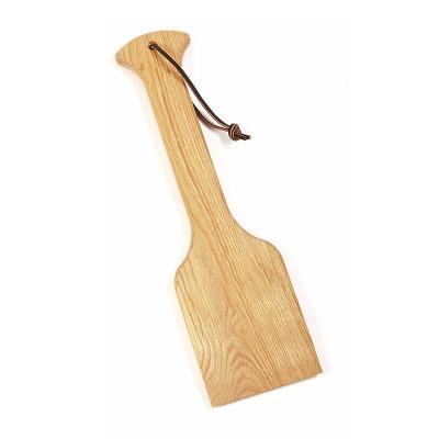 China Natural Wood BBQ Grill Scraper Bristle Free Oak Cleaning Tool 10 Inch for sale