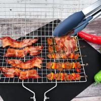 China Stainless Steel Folding Grill Basket with Locking Handle BBQ Tools 180° Hinge for sale