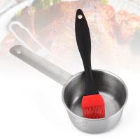 China Stainless Steel BBQ Sauce Pot with Silicone Basting Brush Set 500°F Heat Resistant for sale
