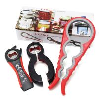 China 5 in 1 Multi Function Can Opener Bottle Opener Kit with Silicone Handle for sale