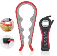 China 5 in 1 Multi Function Can Opener Bottle Opener Kit with Silicone Handle for sale
