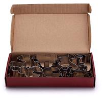 China Stainless Steel Christmas Cookie Cutter Set 18 Pieces 3D Biscuit Mold DIY Baking Tool for sale