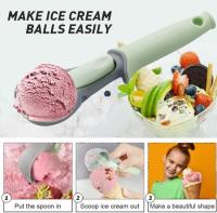 China Plastic Ice Cream Scoop With Easy Trigger Cookie Scoops Melon Ball Scoop for sale